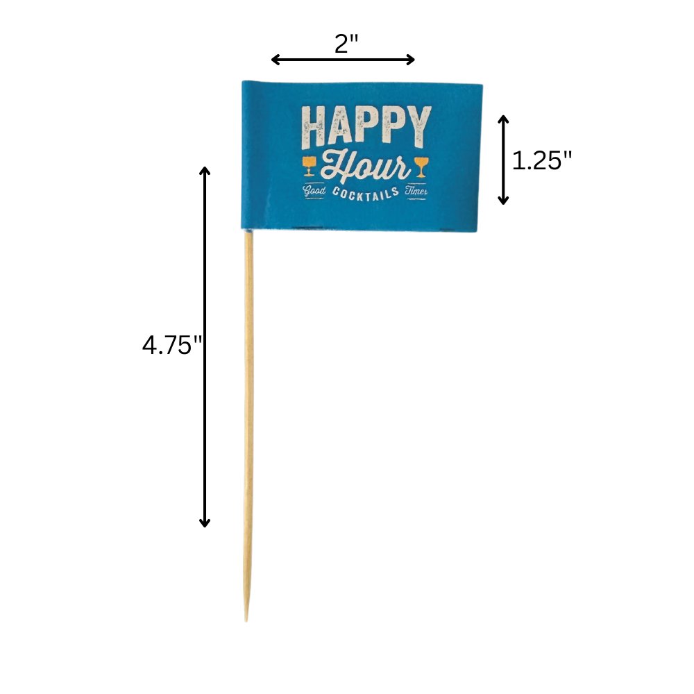 4.75 Inch Custom Toothpick Flags | Bulk Toothpick Flags – Pick On Us, LLC