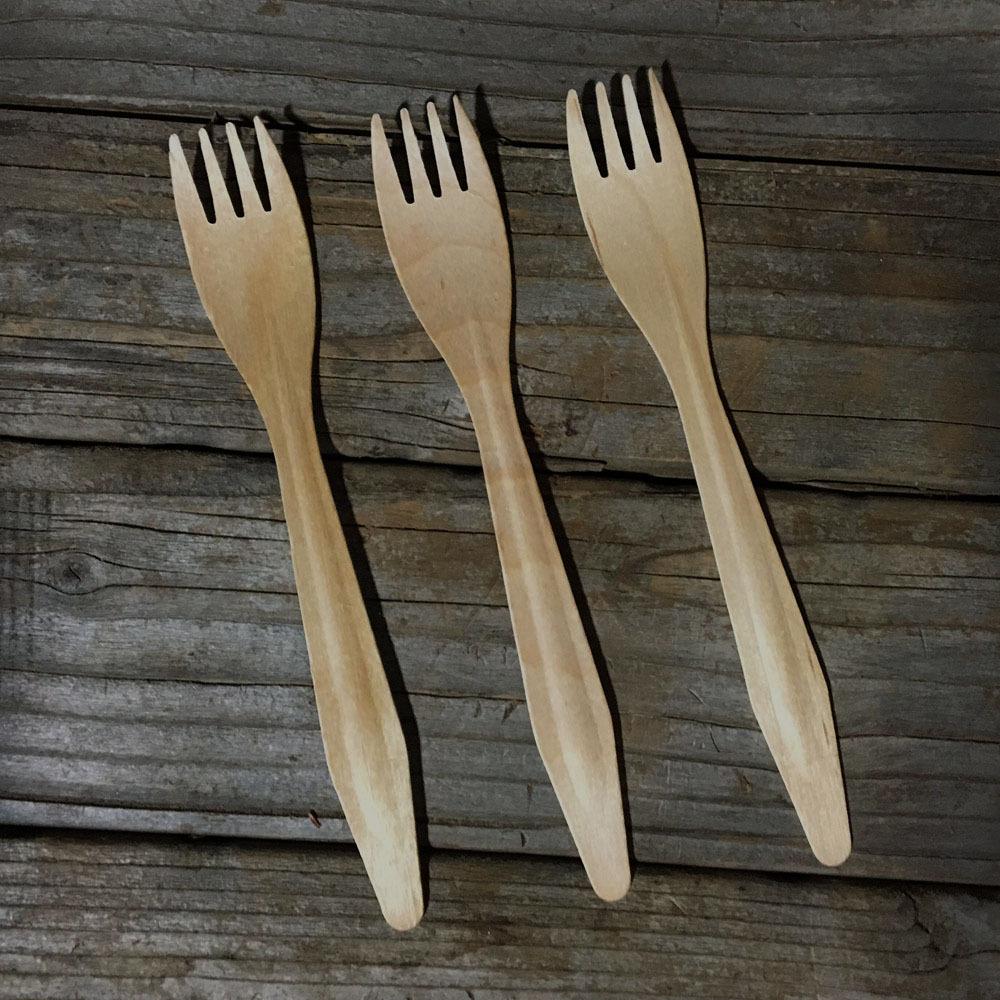 Disposable Wooden 6-inch Forks | Wood Cutlery – Pick On Us, LLC